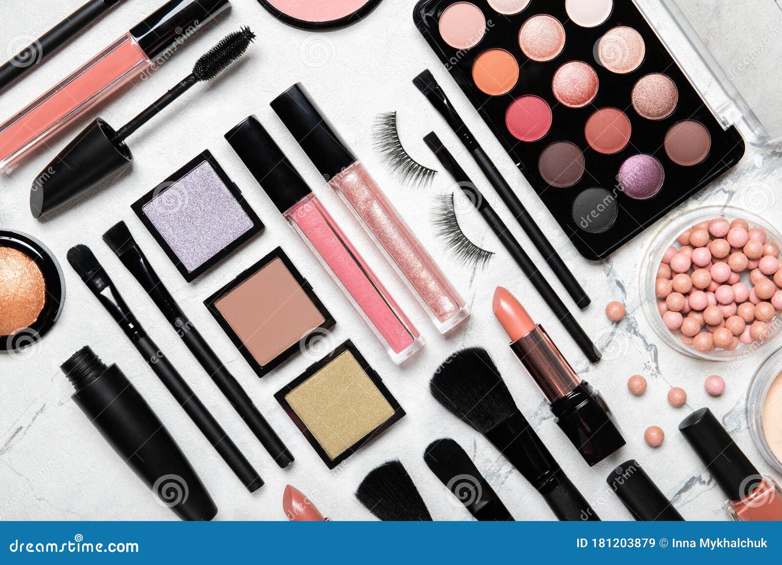 Professional Makeup Brushes and Tools, Make-up Products Set Stock Image ...