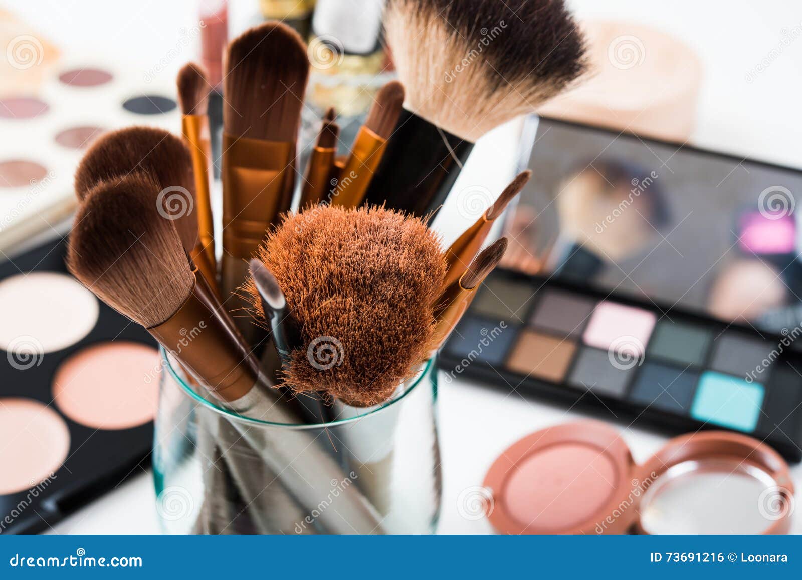 Professional Makeup Brushes and Tools, Make-up Products Set Stock Photo ...