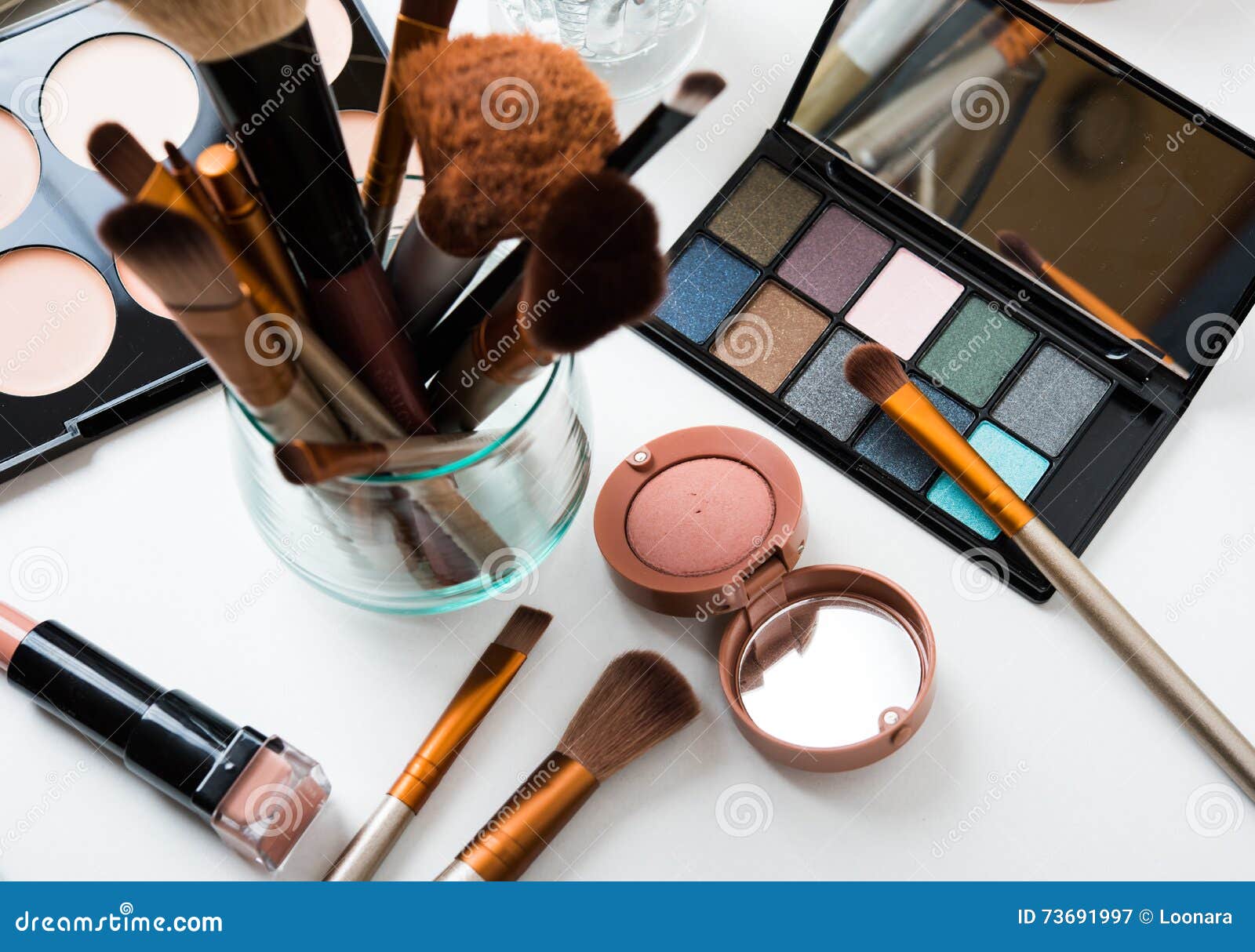 Professional Makeup Brushes and Tools, Make-up Products Set Stock Image ...