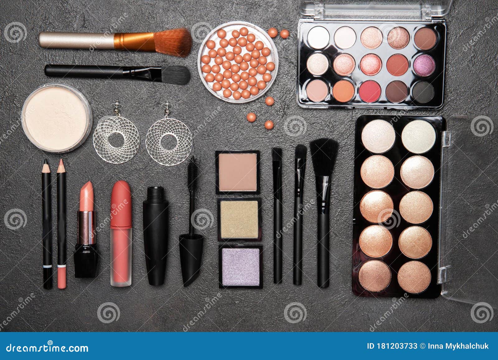 Professional Makeup Brushes and Tools, Make-up Products Set Stock Image ...