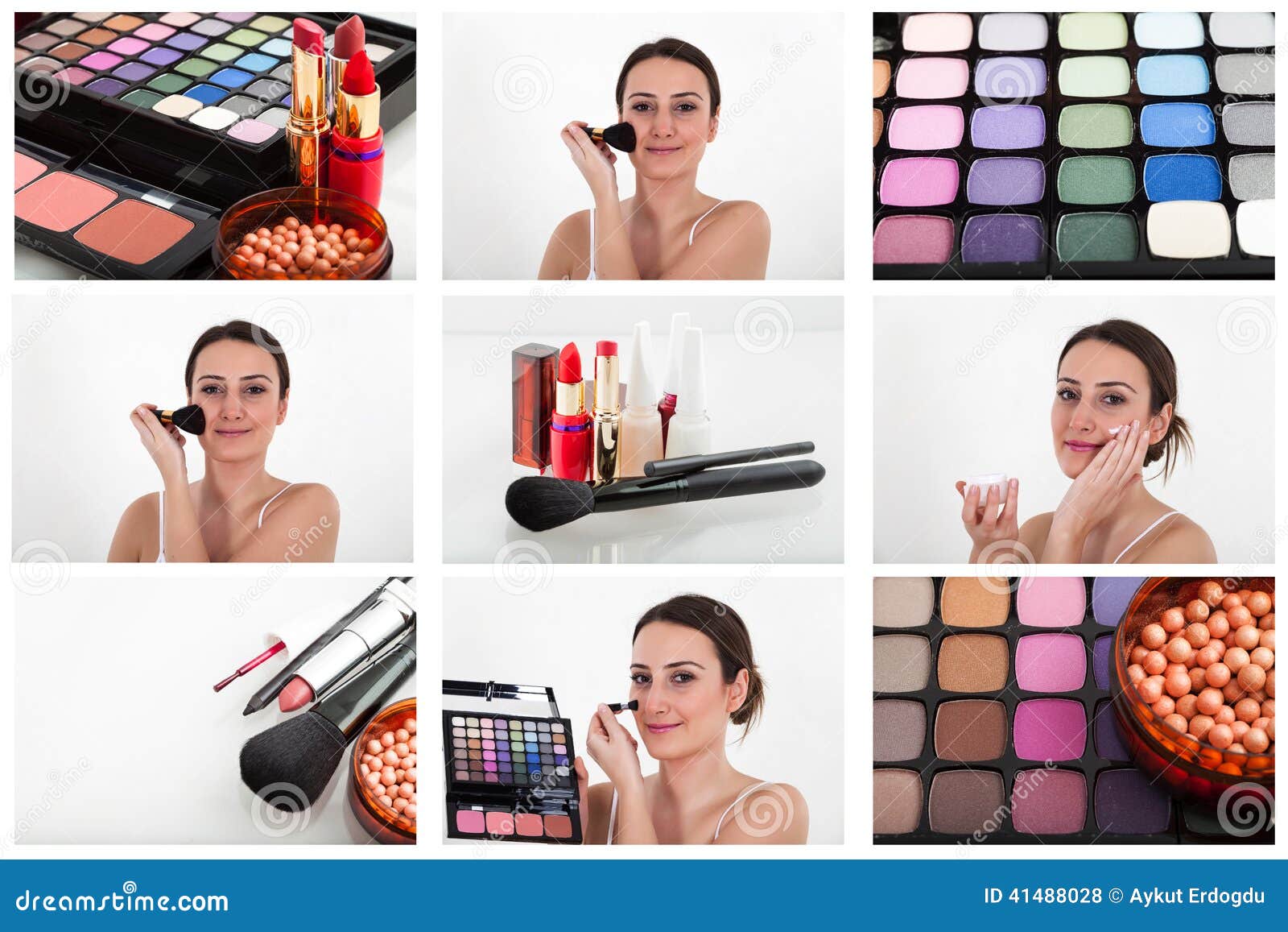 Professional Makeup Collage Stock Photo - Image of black, foundation ...