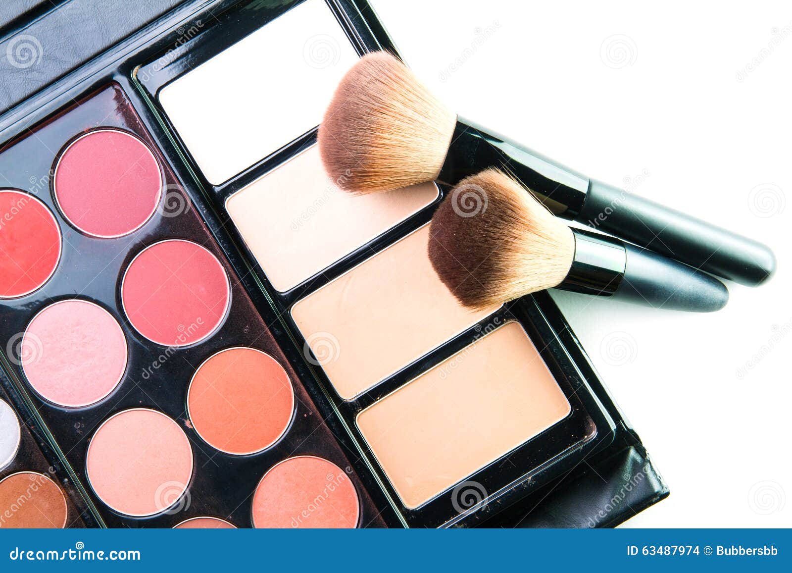 Professional Makeup Palette with Makeup Brush. Stock Photo - Image of ...