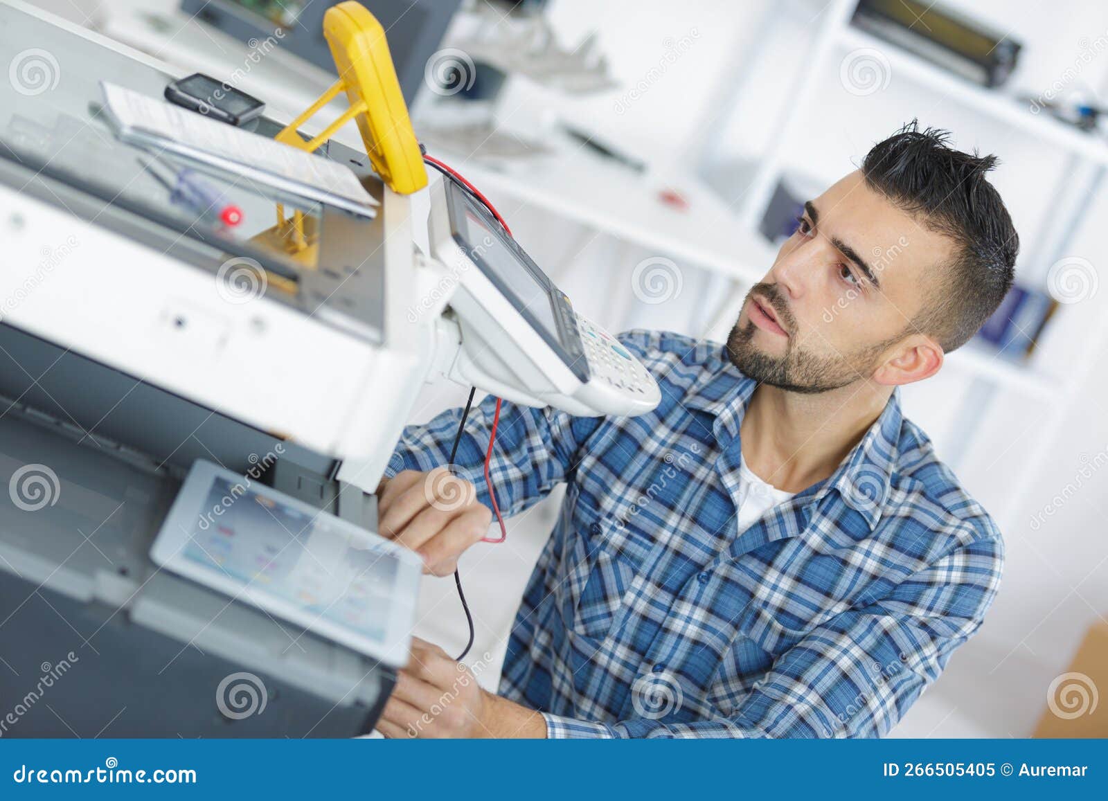 Professional Male Engineer Working with 3d Details Stock Image - Image ...