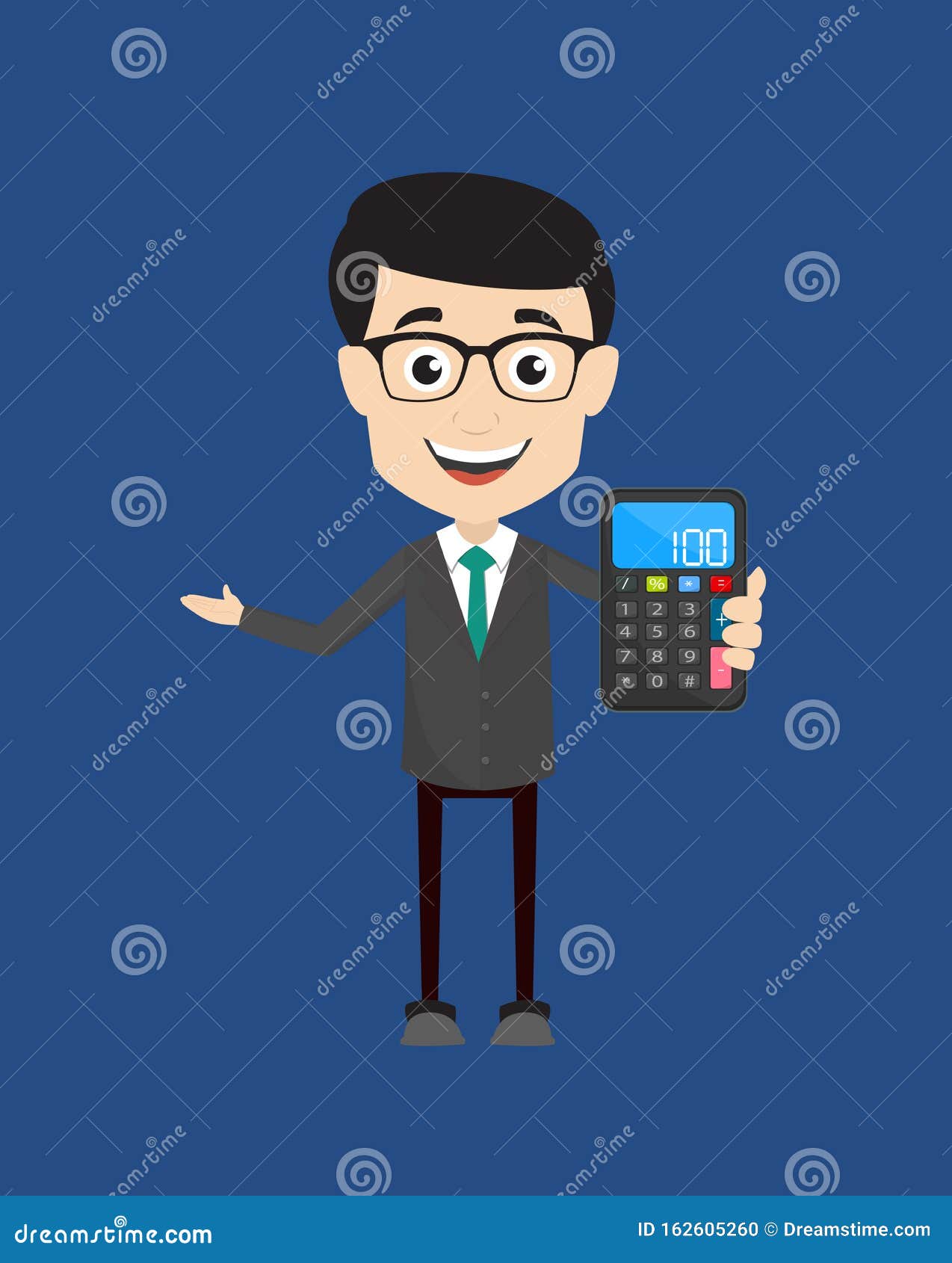 Professional Male - Presenting a Calculator Stock Vector - Illustration ...