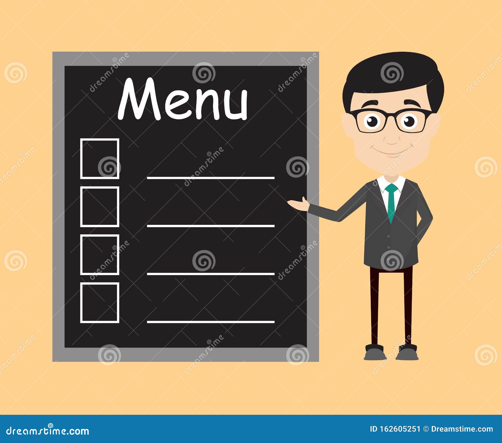 Professional Male - Presenting Menu List Stock Vector - Illustration of ...