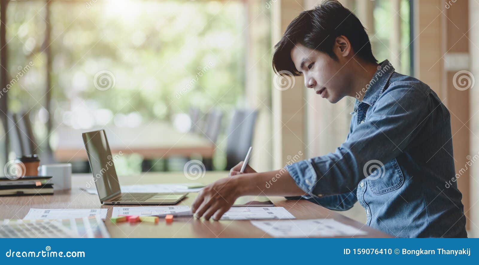 Professional Male UI Web Developer Working on His Project about UX ...