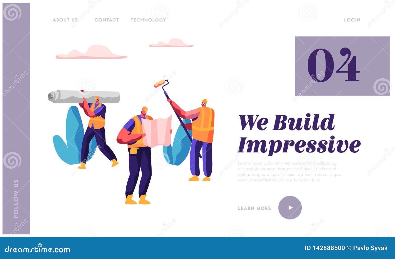 Professional Man Builder in Process Construction Website Template ...