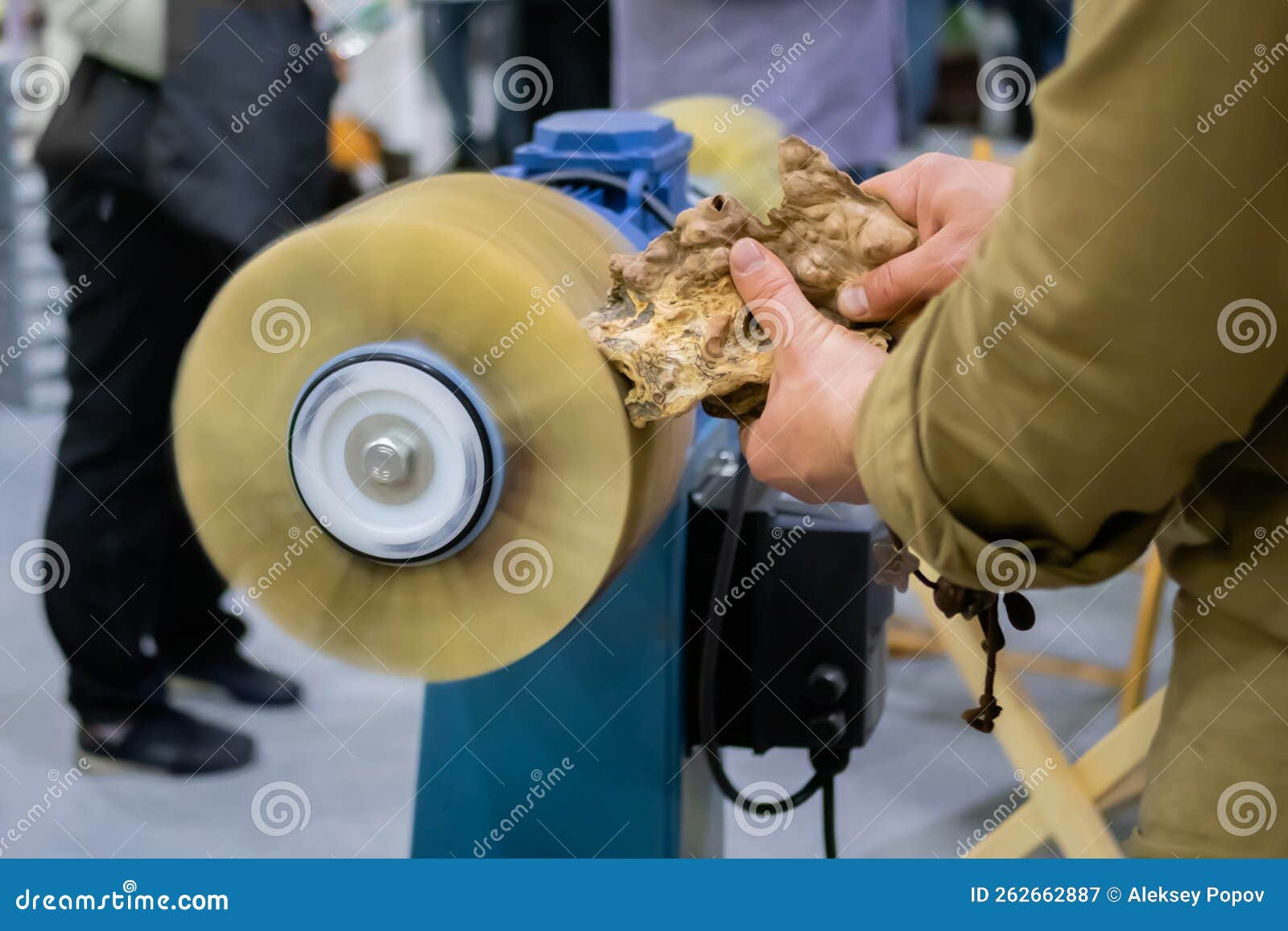 Professional Man Carpenter Hands Using Belt Sander Machine Stock Image ...