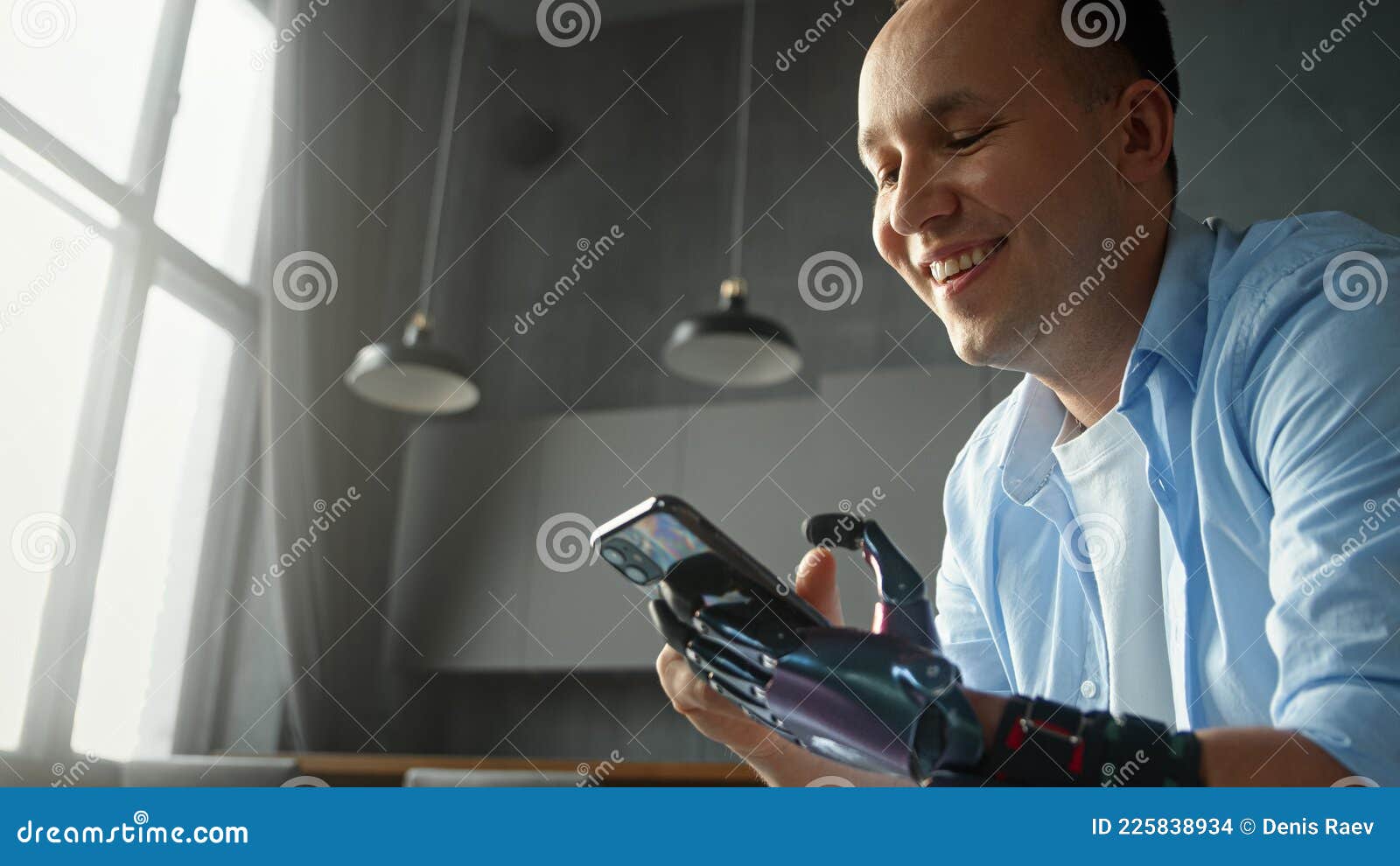 Professional Man Cyborg with Artificial High Tech Hand Stock Photo ...