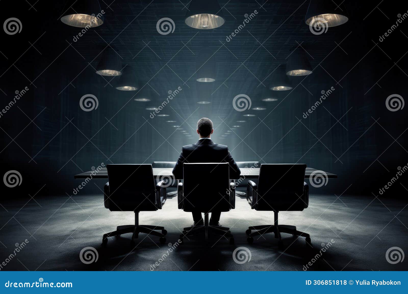 Professional Man Executive Alone Thinking. Generate Ai Stock Photo ...
