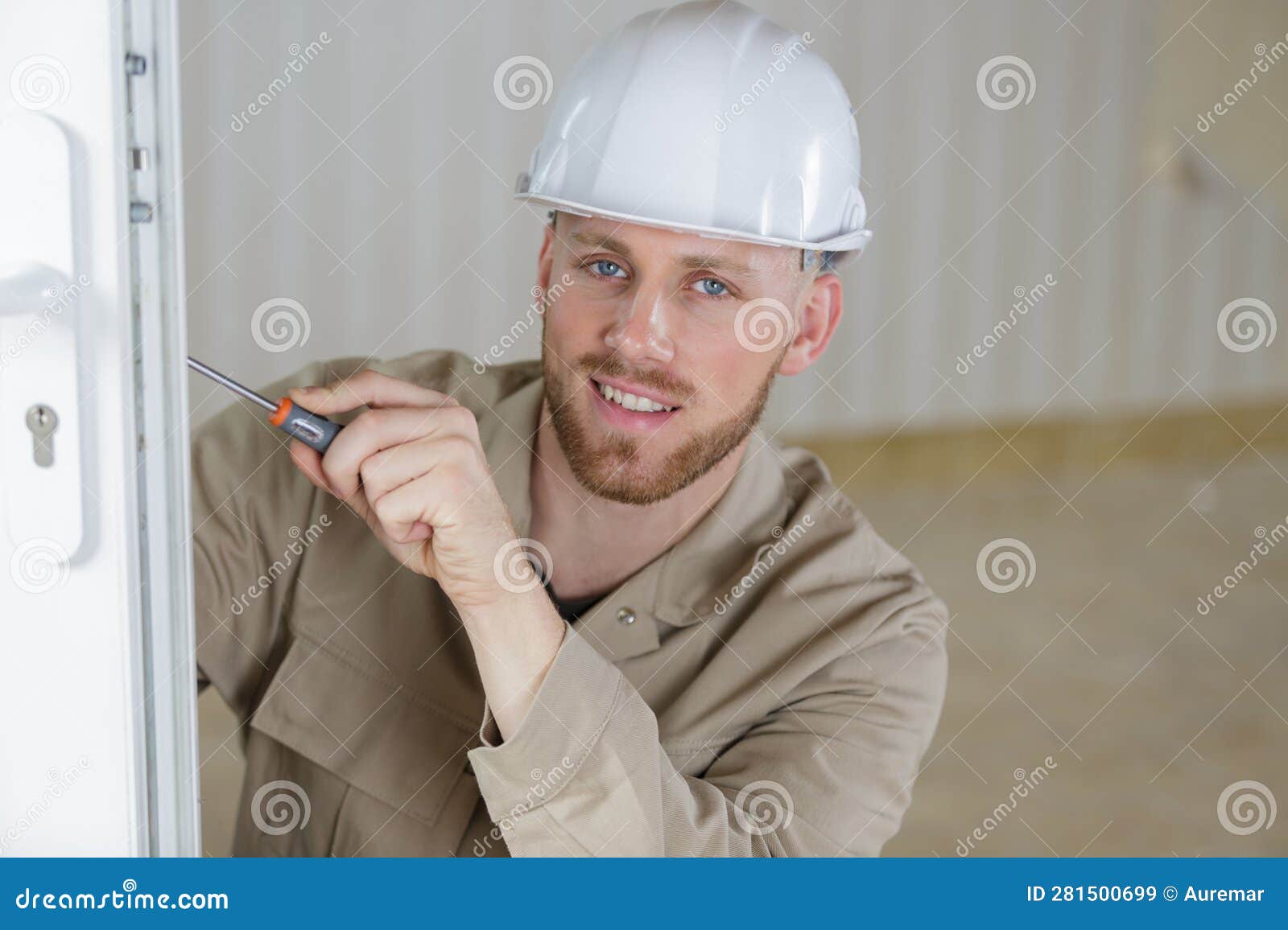 Professional Man Fixing Window Unit Stock Image - Image of engineering ...