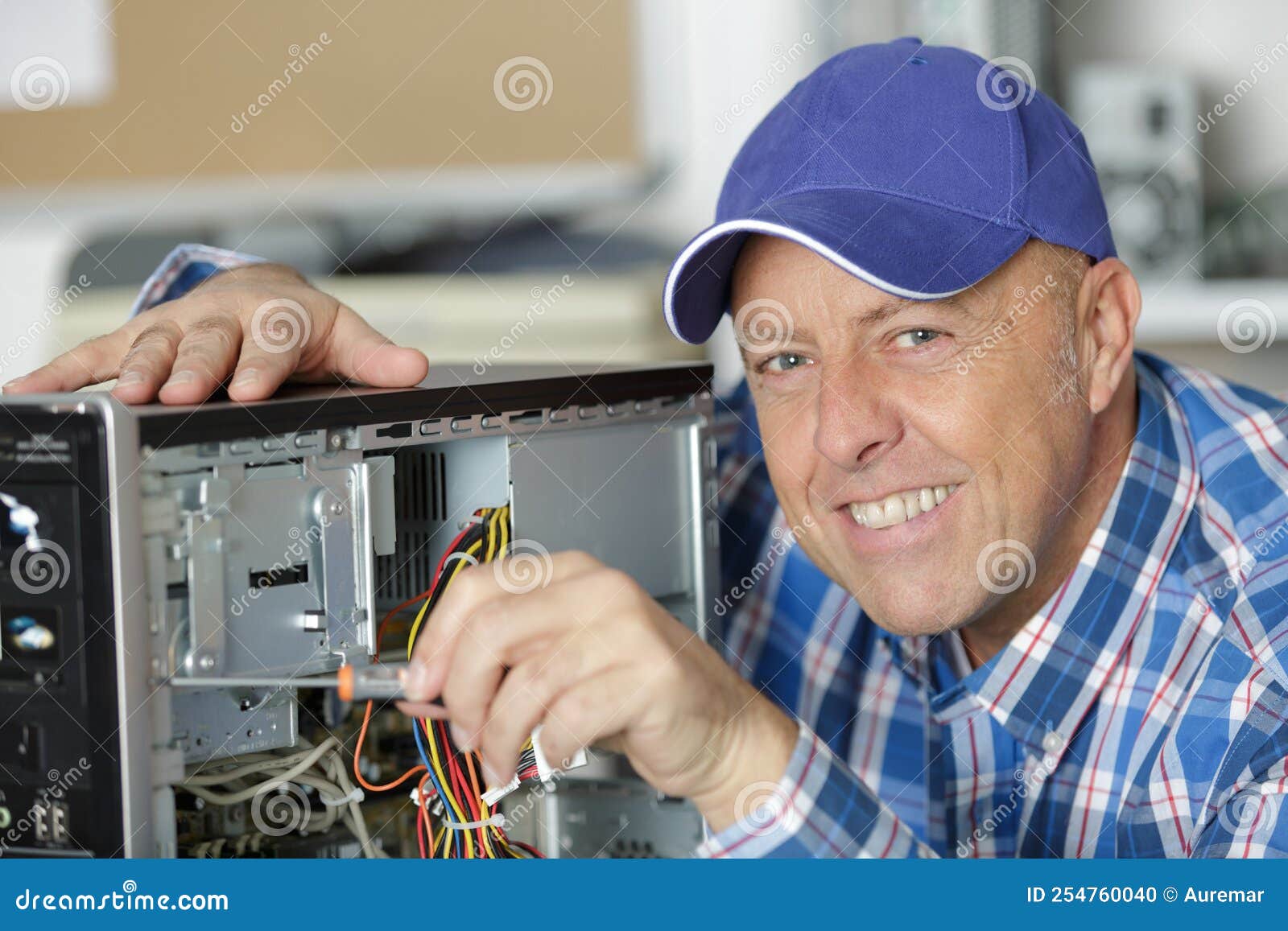 Professional Man Repairing and Assembling Computer Stock Photo - Image ...