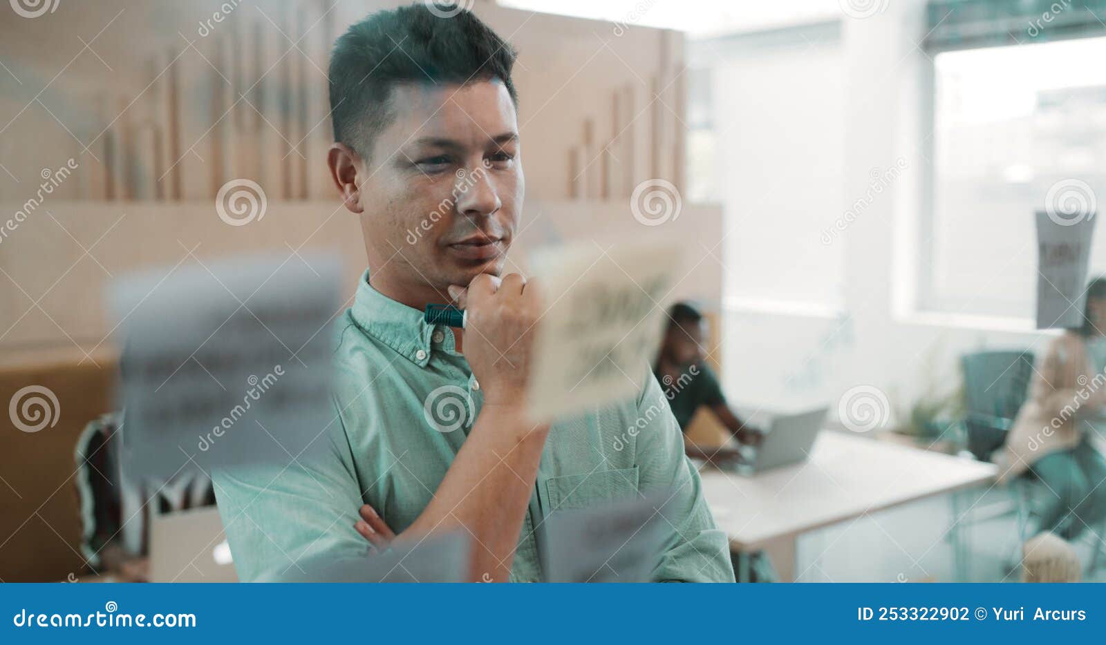 Professional Man Thinking and Planning, Satisfied with Marketing Ideas ...