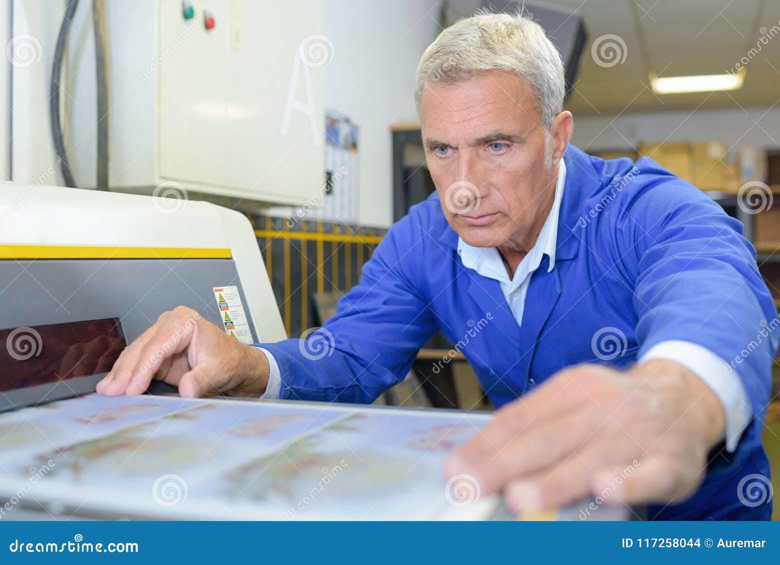 Professional Man Working on Printing System Stock Photo - Image of ...
