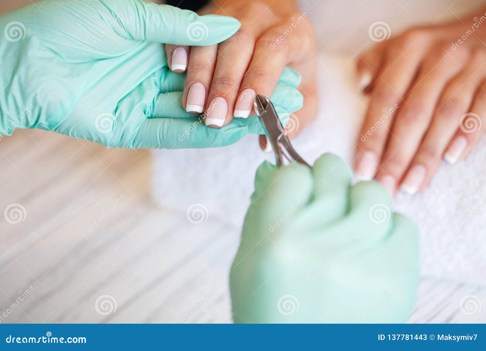 Professional Manicure Procedure. Nails Master Doing Manicure in Beauty ...