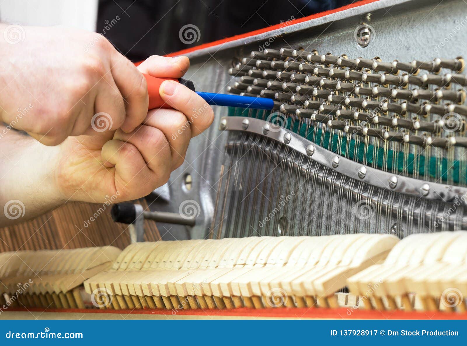 Professional Master Tuning the Piano Stock Image - Image of closeup ...