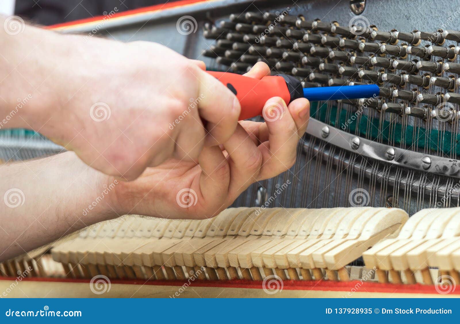 Professional Master Tuning the Piano Stock Image - Image of ivory ...
