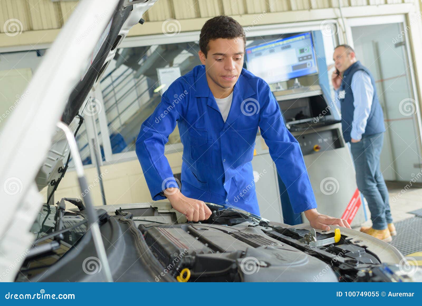 Professional Mechanic Checking Car Engine Stock Image - Image of ...