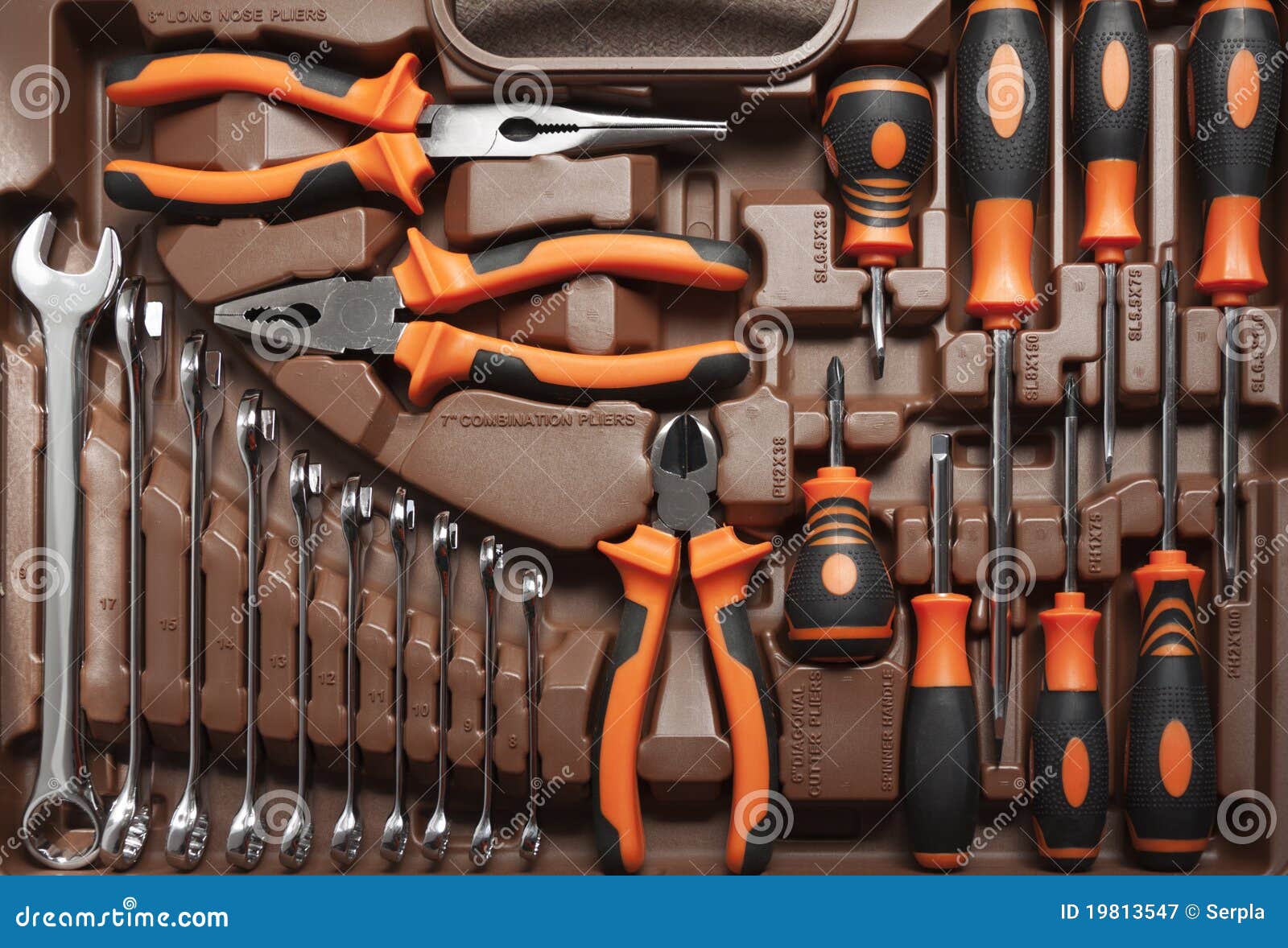 Professional Mechanic Tools in Toolbox Stock Image - Image of wrench ...