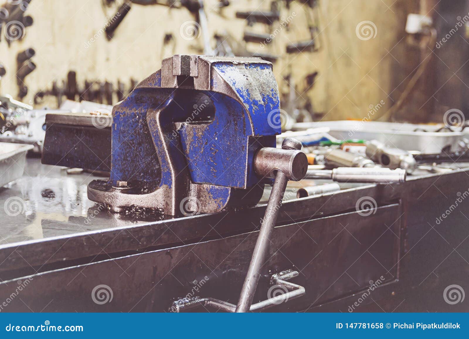 Professional Mechanic Using Different Tools for Working in Auto Repair ...