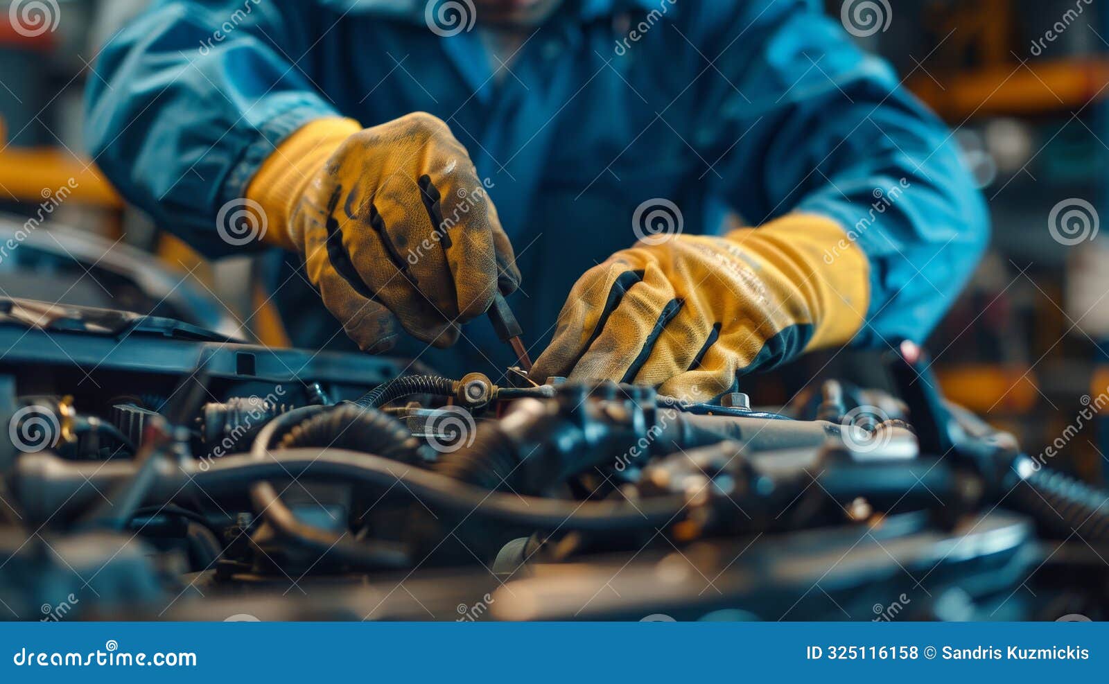 Professional Mechanic Pointing At ERP Flowchart With Icons Cartoon ...