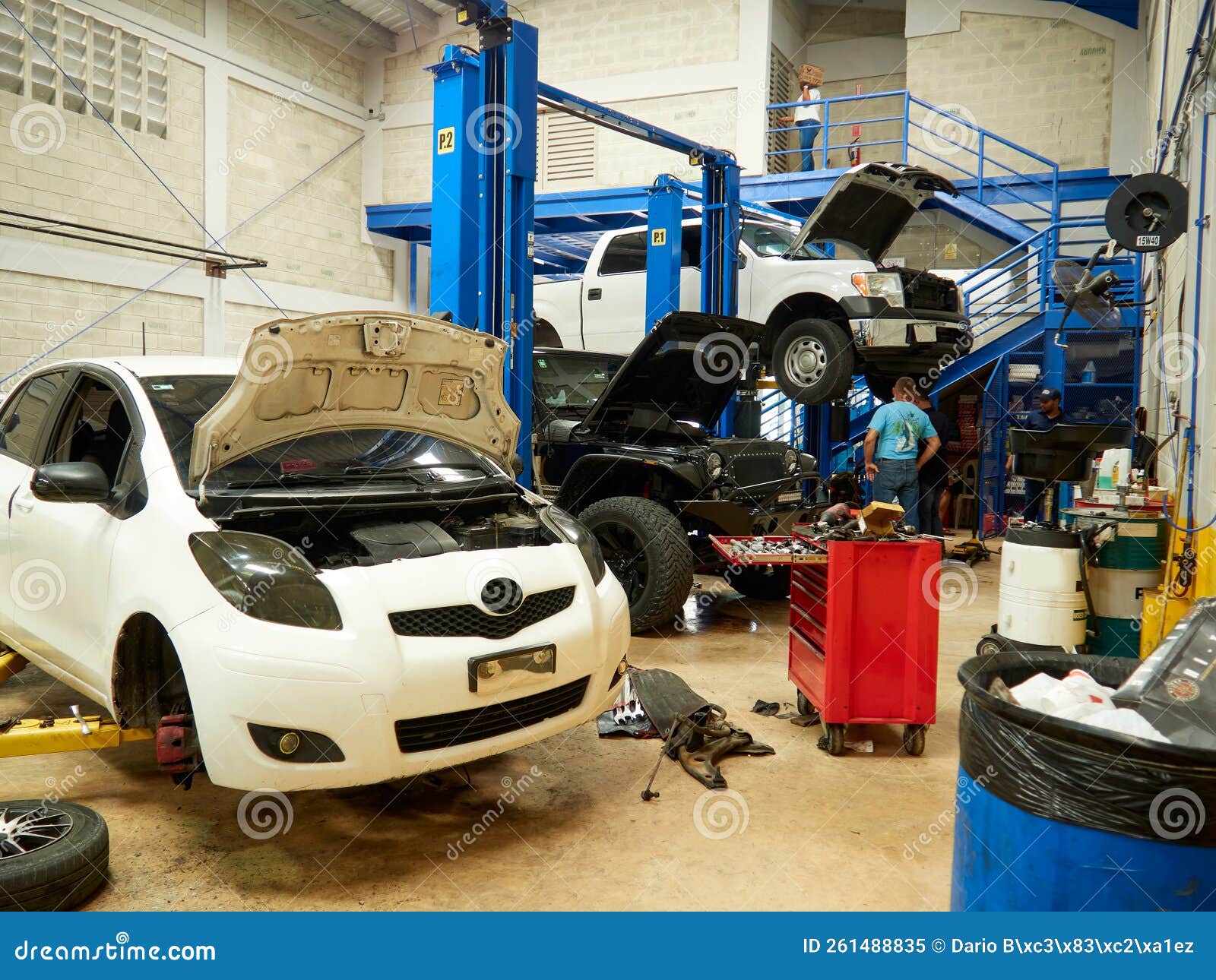 Professional Mechanics Workshop Where Automotive Stock Image - Image of ...