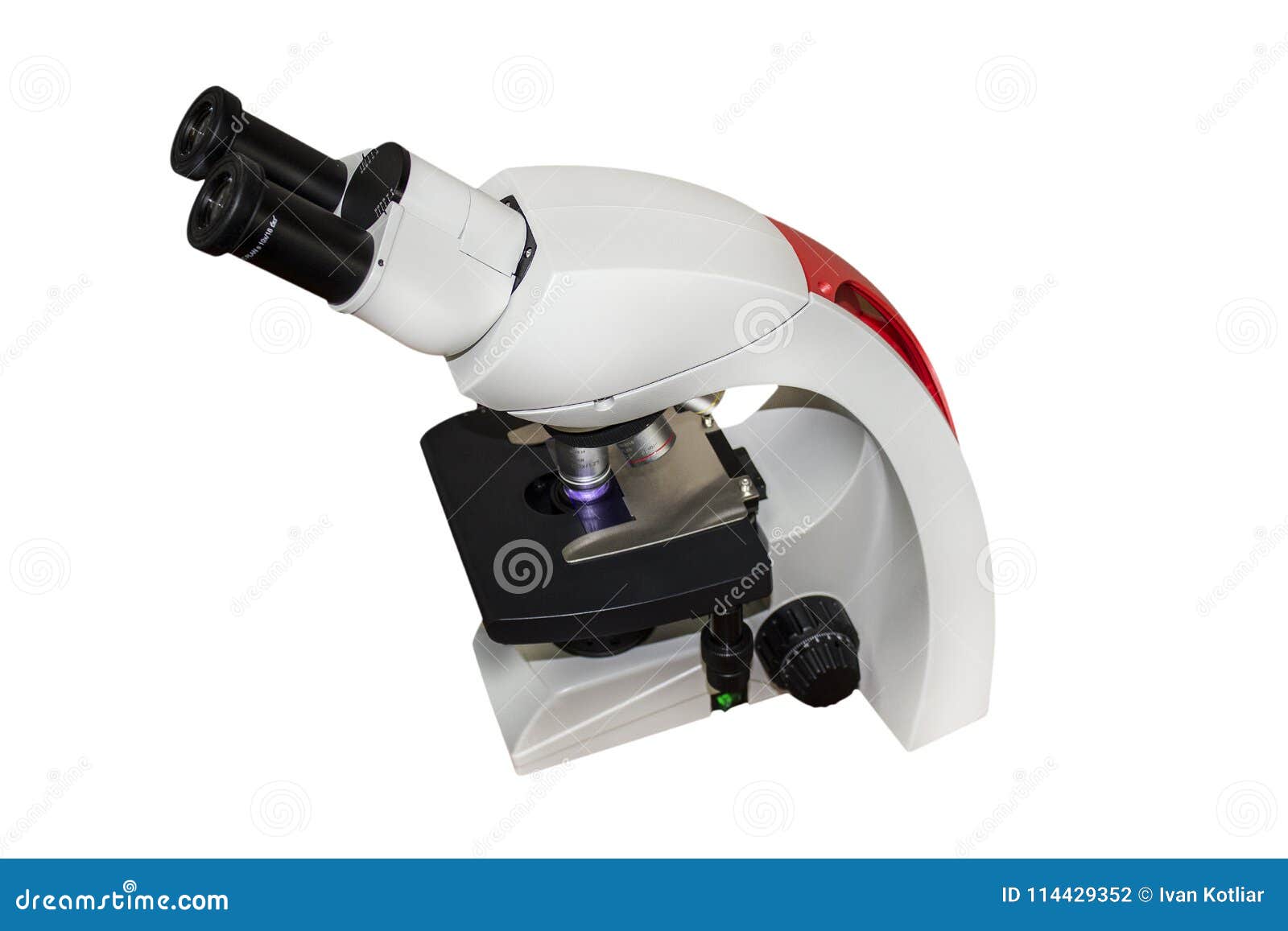 Microscope Isolated on White Background Stock Photo - Image of closeup ...