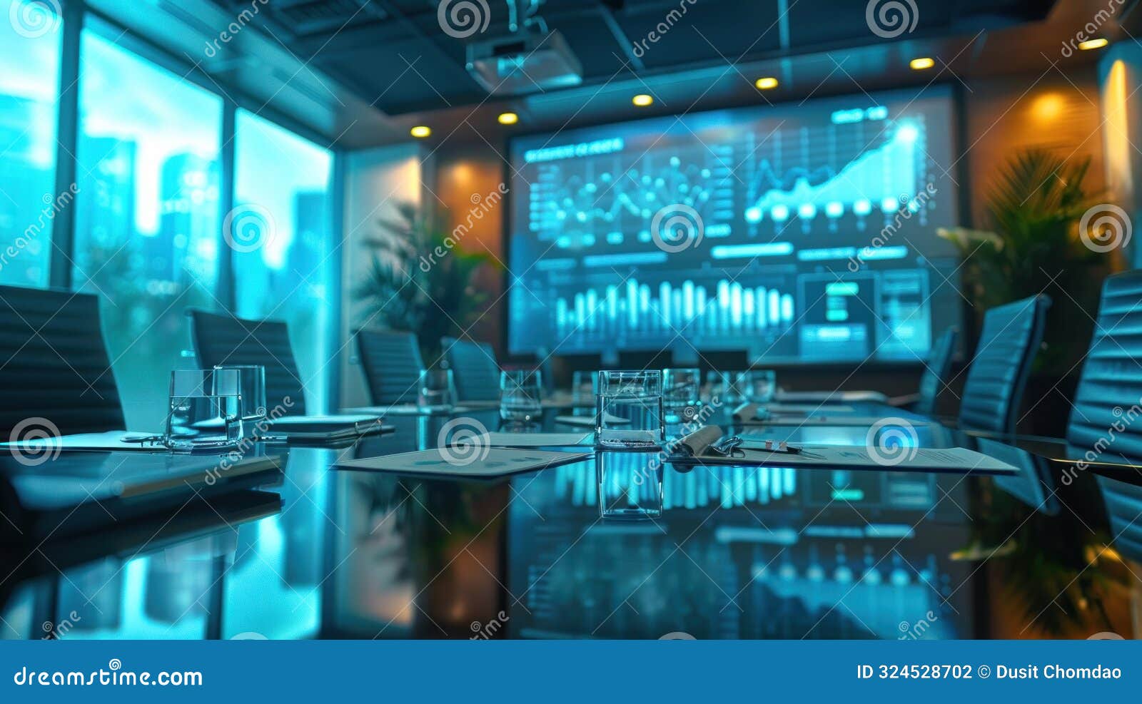 A Professional Meeting Room Scene Featuring Executives in Discussion ...