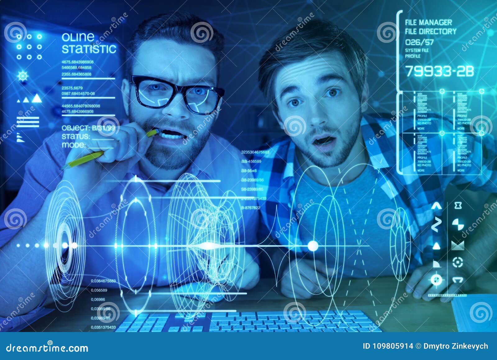 Professional it Men Being Concentrated on Work Stock Photo - Image of ...