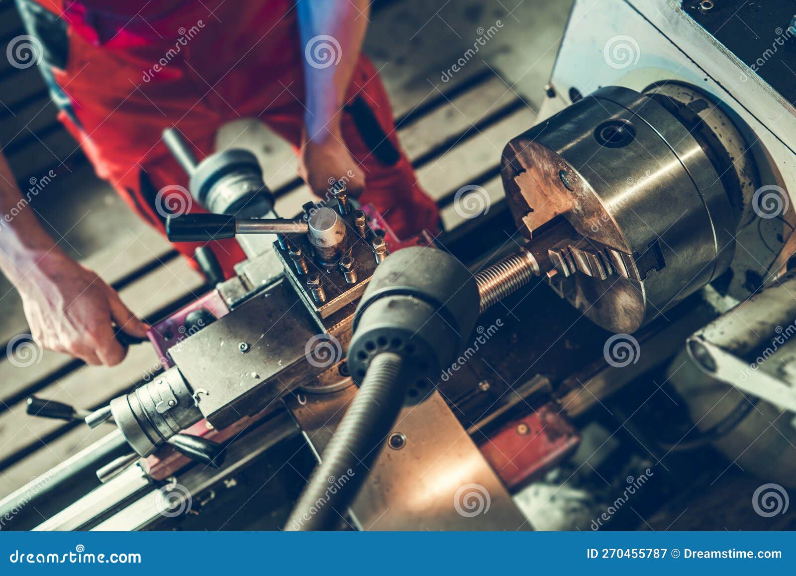 Professional Metal Worker Technician and Lathe Machine Operator Stock ...