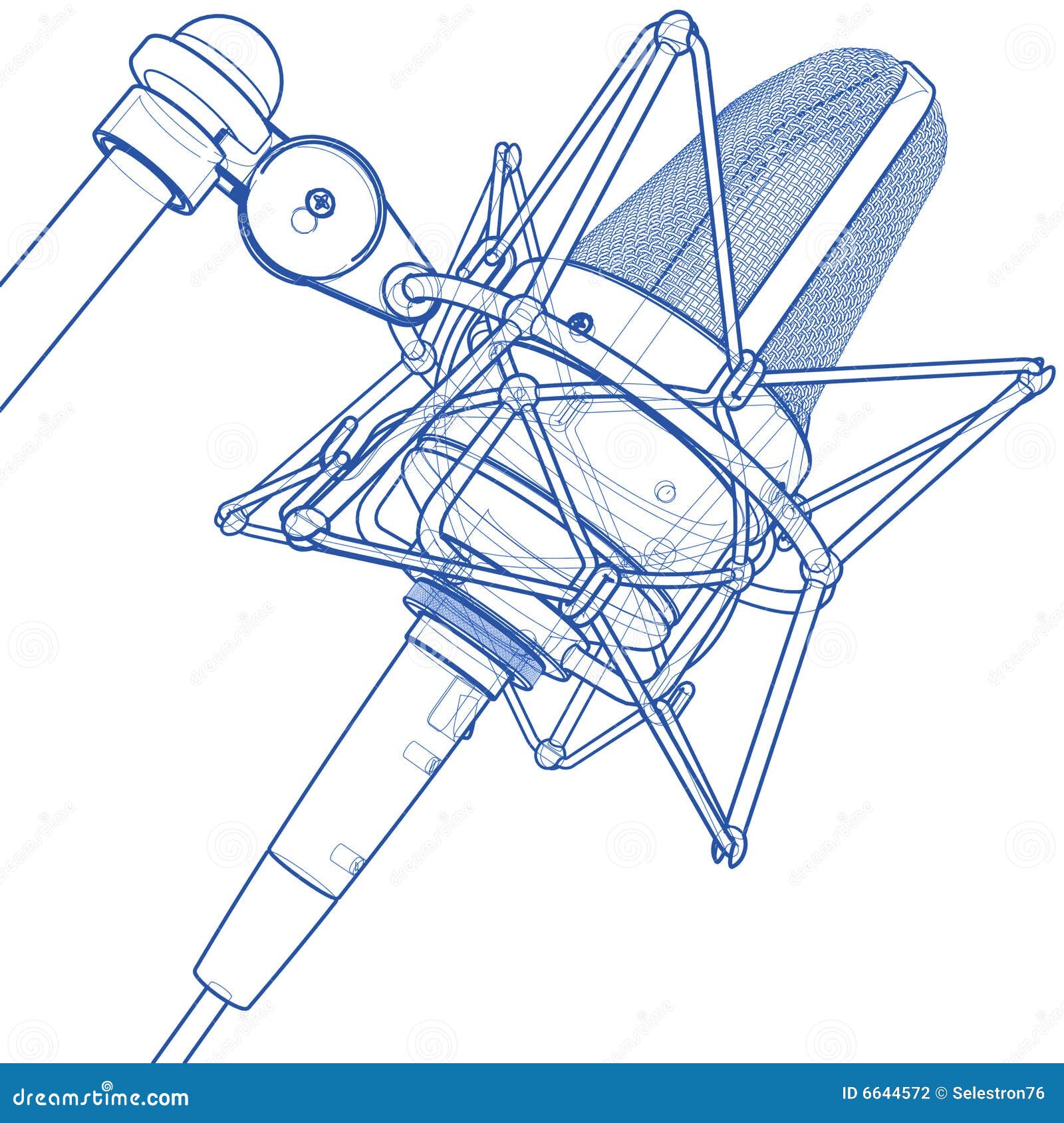Professional microphone stock illustration. Illustration of micro - 6644572