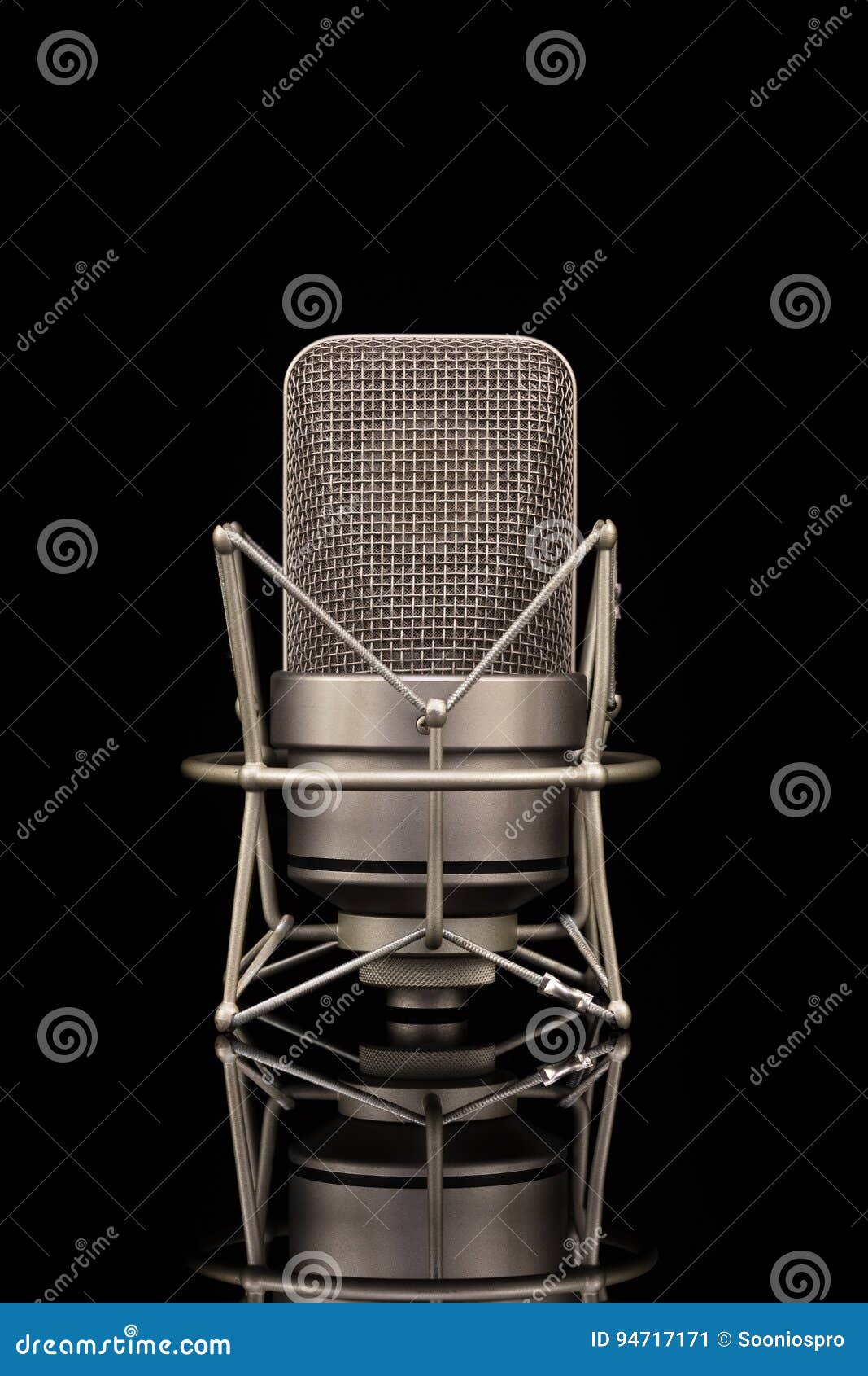 Professional Microphone on Black Background, Mic Stock Image - Image of ...