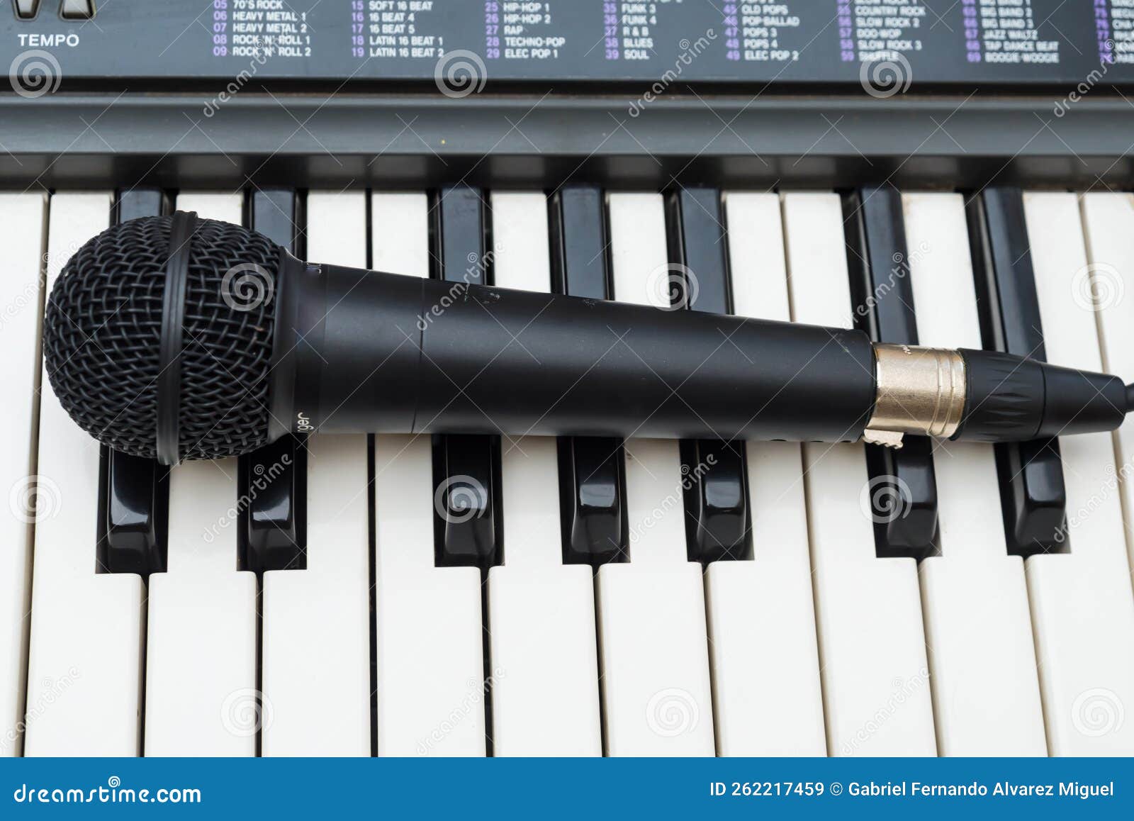 Professional Microphone on the Keys of a Piano Stock Image - Image of ...
