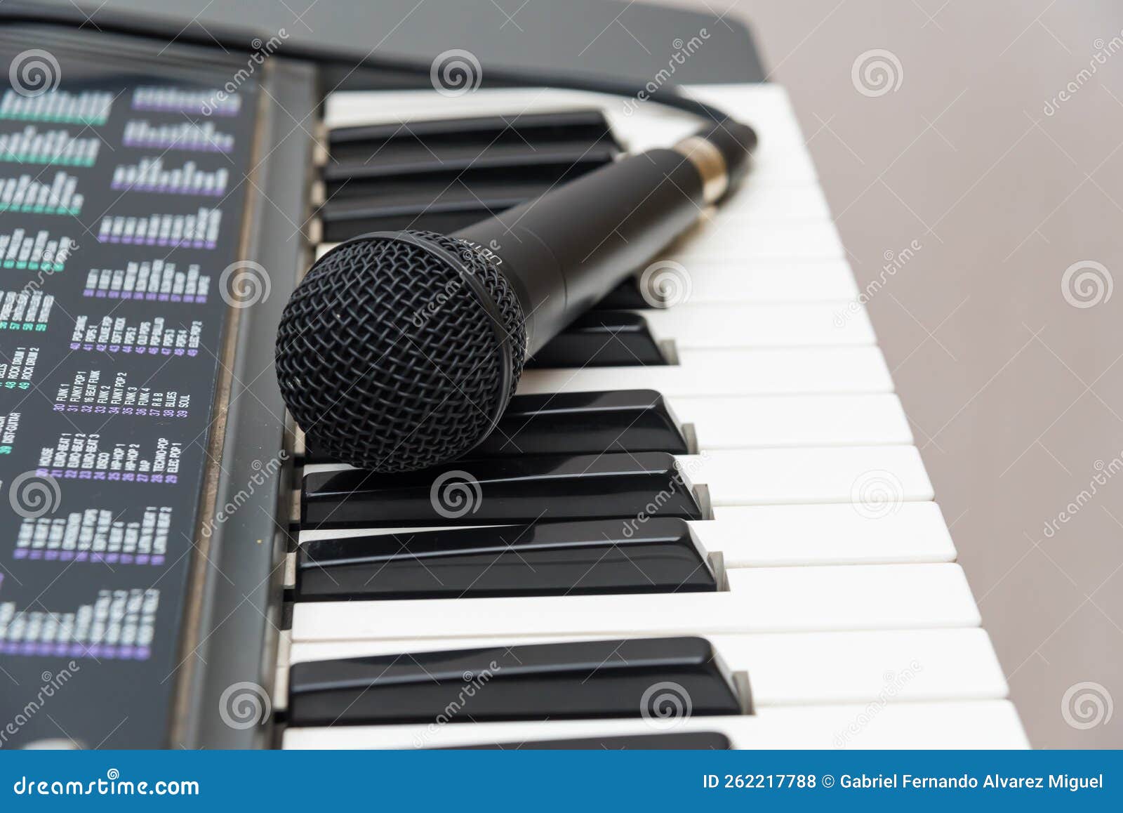 Professional Microphone on the Keys of a Piano Stock Photo - Image of ...