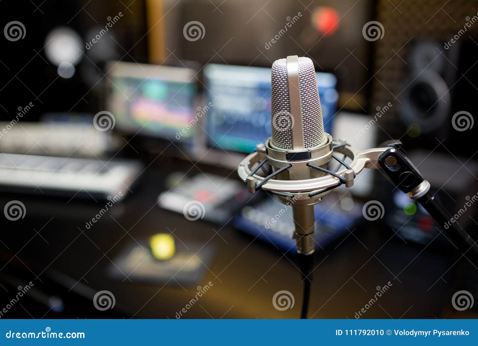 Professional Microphone in the Recording Studio. Stock Photo - Image of ...