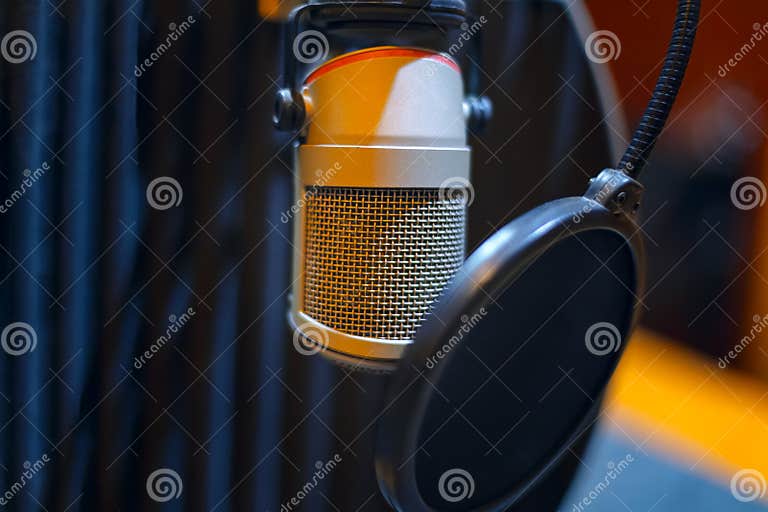 Professional Microphone in a Recording Studio Stock Image - Image of ...