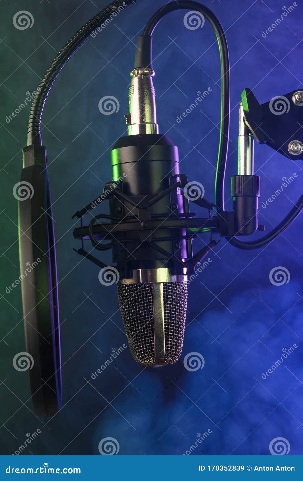 Professional Microphone in Recording Studio, Professional Studio with ...