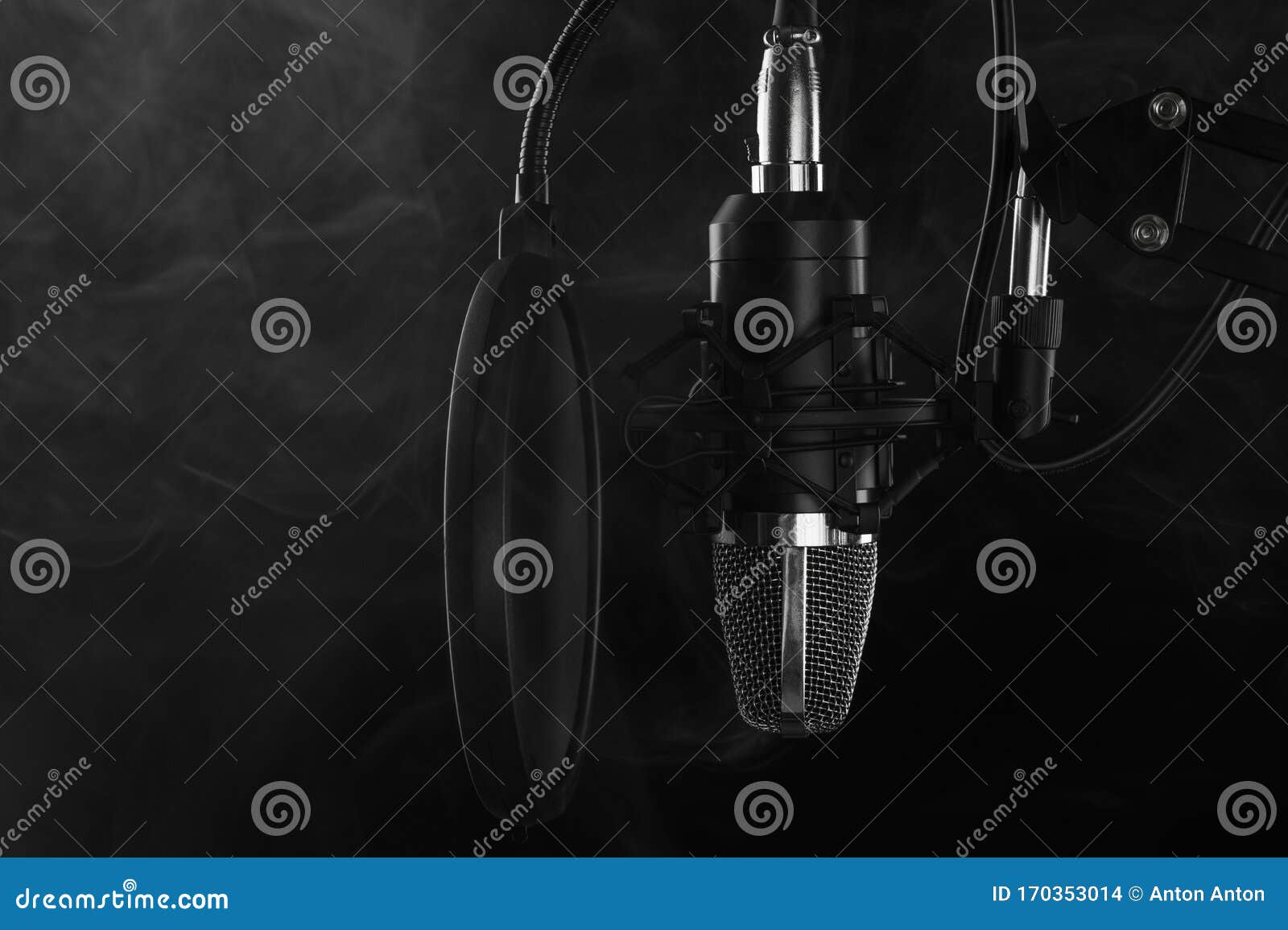 Professional Microphone in Recording Studio, Professional Studio. with ...