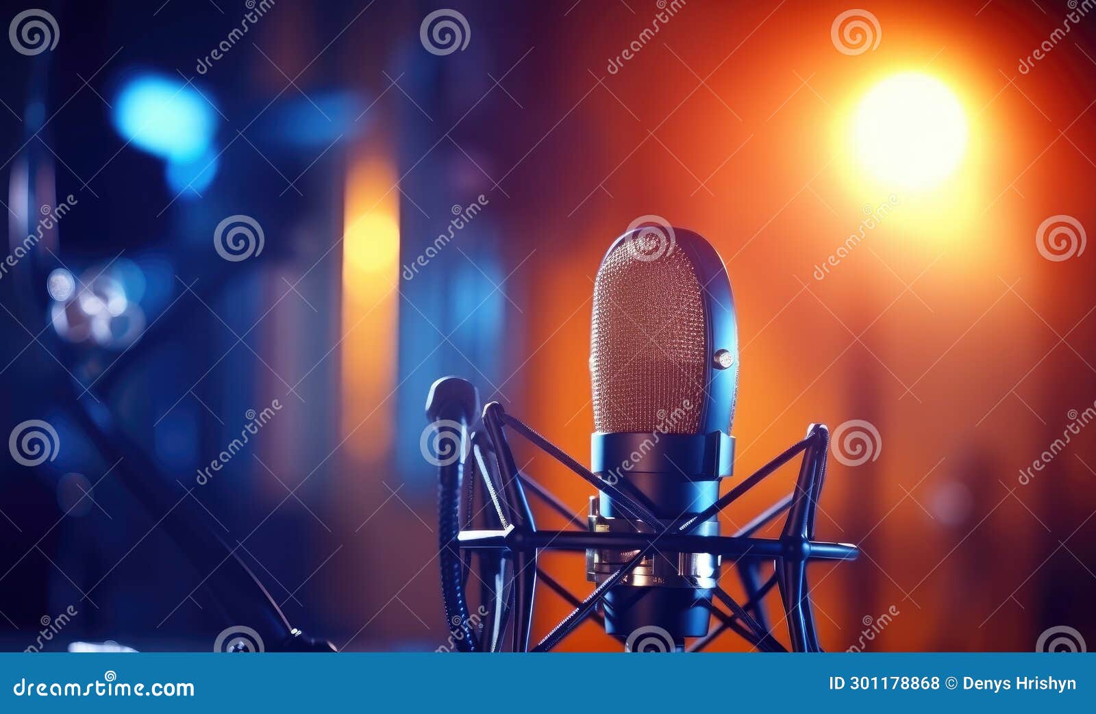 A Professional Microphone in a State-of-the-Art Recording Studio Stock ...