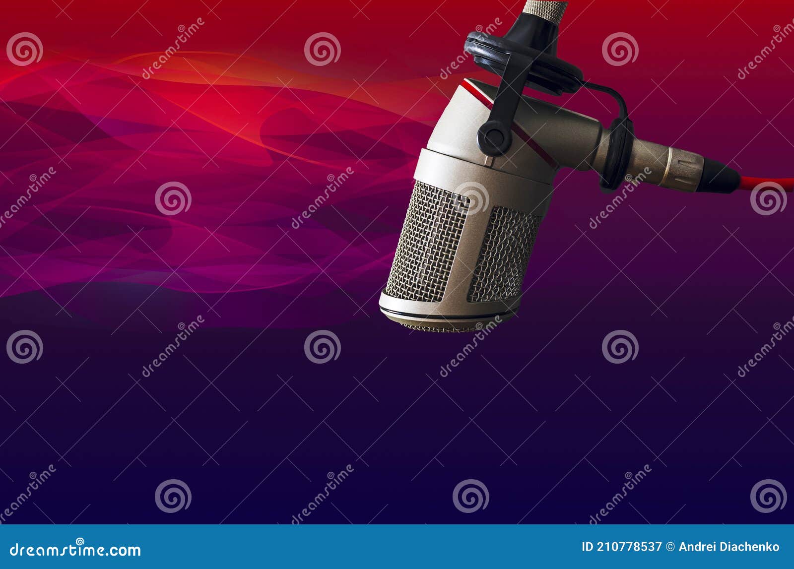Background. Professional Microphone in Studio Stock Image - Image of ...