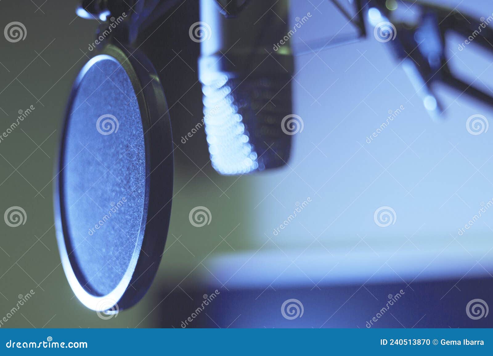 Professional Microphone Suspended in the Air Stock Photo - Image of ...