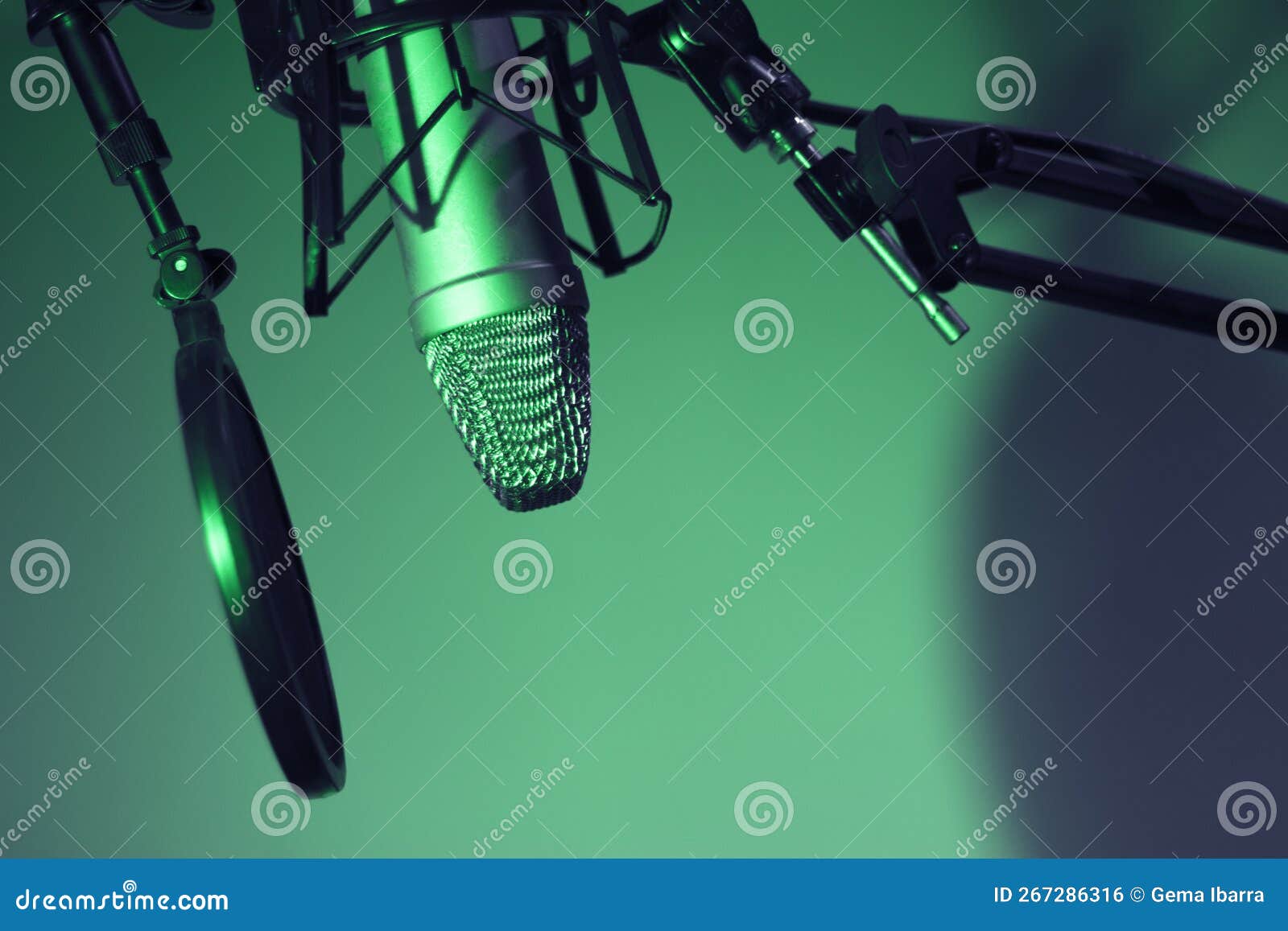 Professional Microphone Suspended in the Air Stock Photo - Image of ...