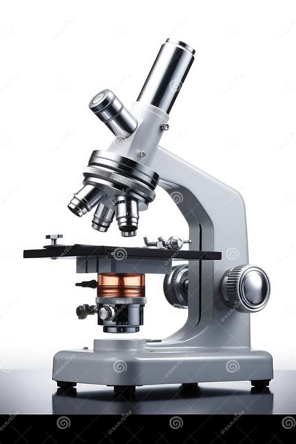 Professional Microscope on White Background, Science Equipment and Medical Tools Stock ...