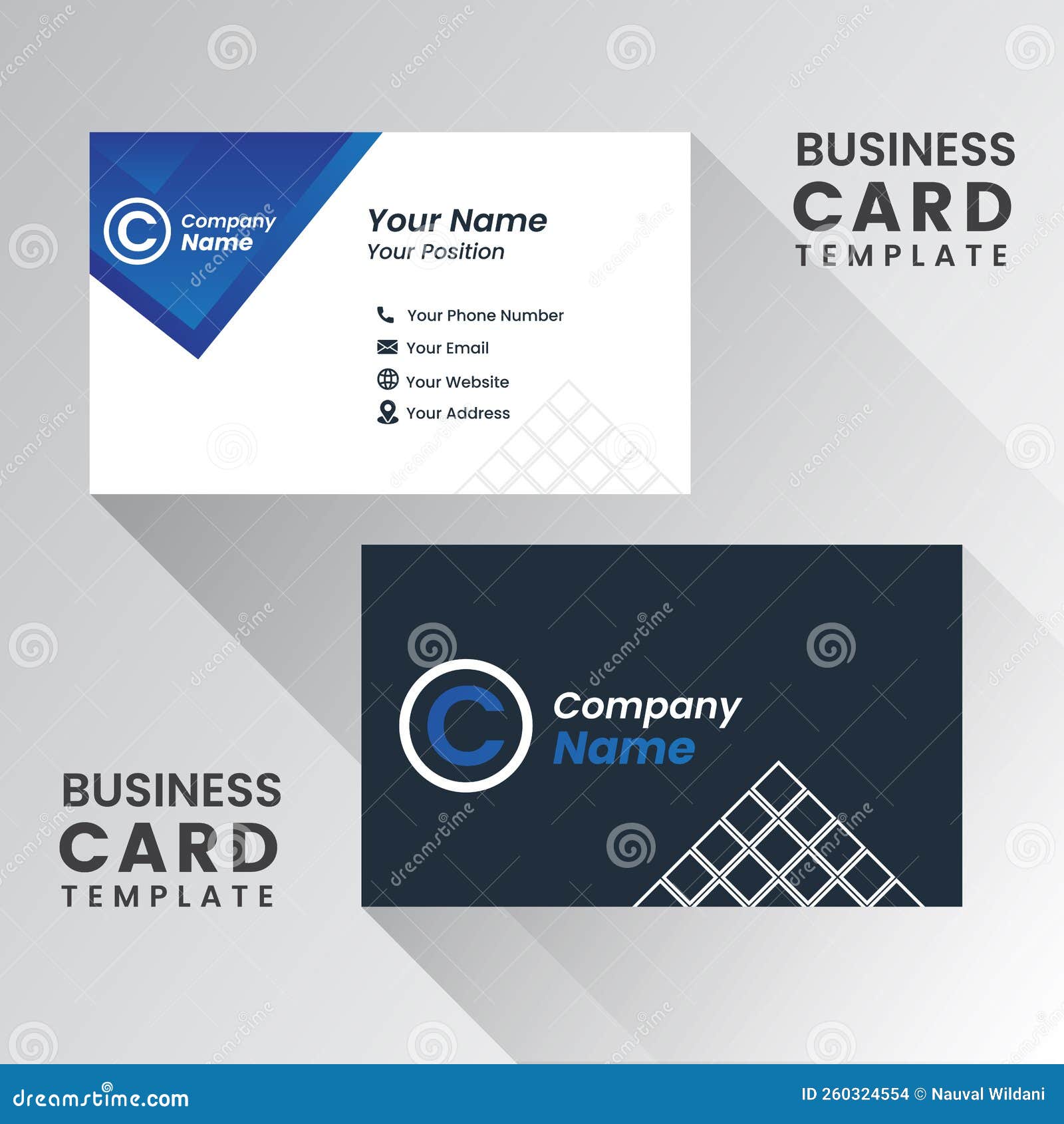 Professional Minimalist Business Card Layout Design Stock Vector ...