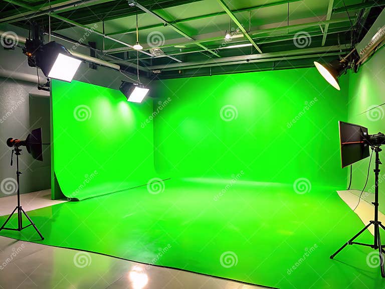 Professional Minimalist Solid Green Screen Background for Video Editing ...