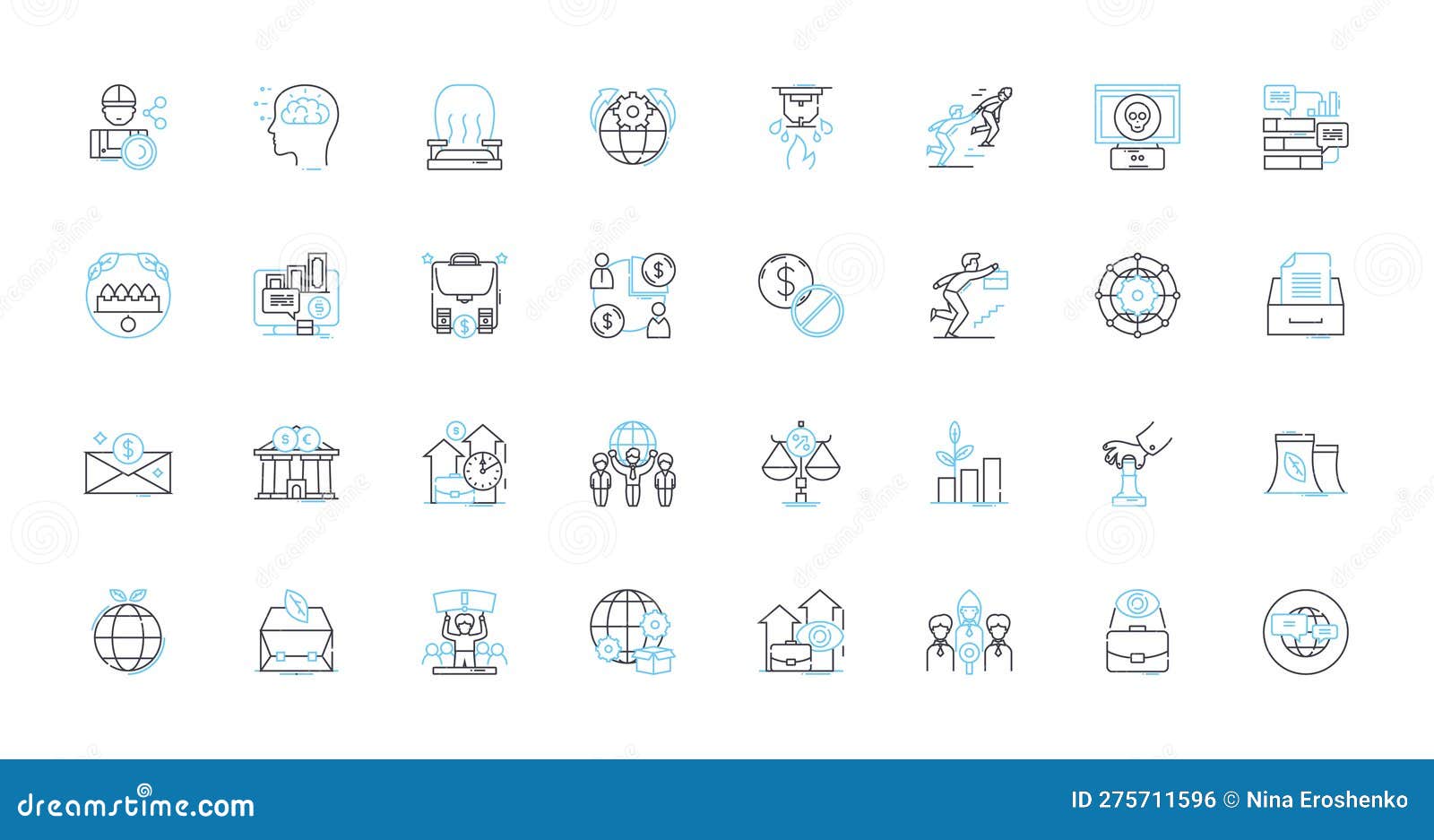 Professional Misconduct Linear Icons Set. Corruption, Bribery, Fraud ...