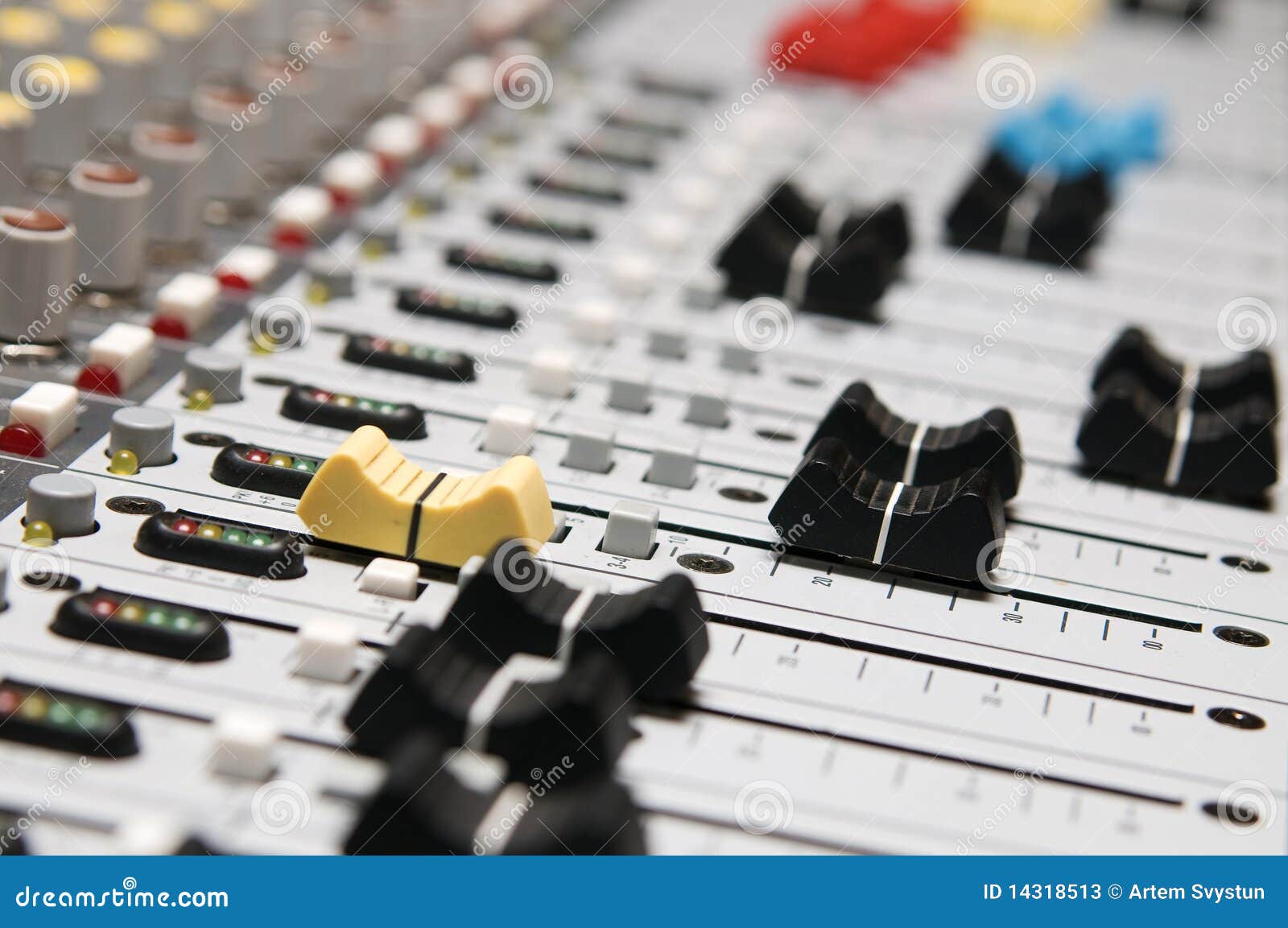 Professional Mixer Close-up Stock Image - Image of sound, switch: 14318513