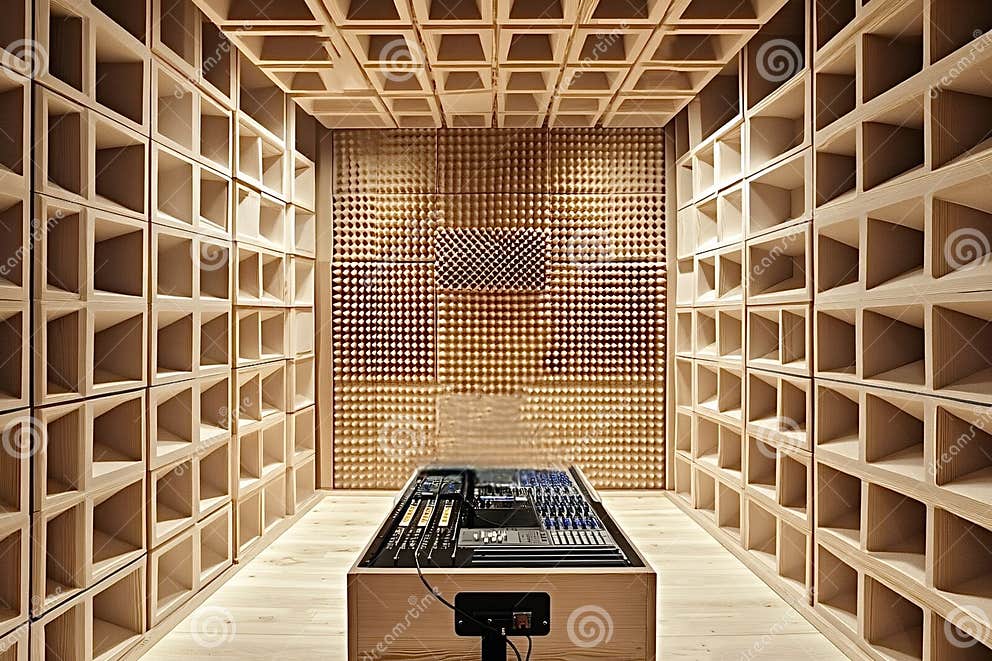 Professional Mixing Console in a Recording Studio with Acoustic ...