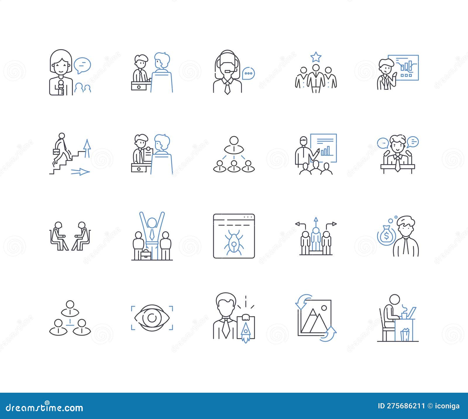 Professional Mobility Line Icons Collection. Relocation, Migration ...