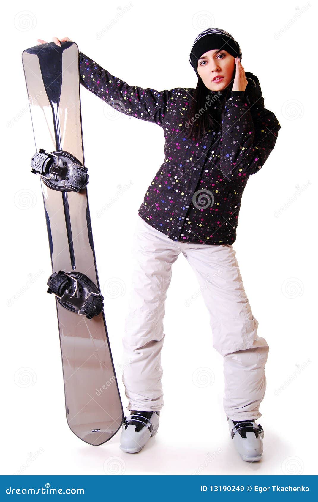 Professional Model with Snowboard. Stock Image - Image of model ...